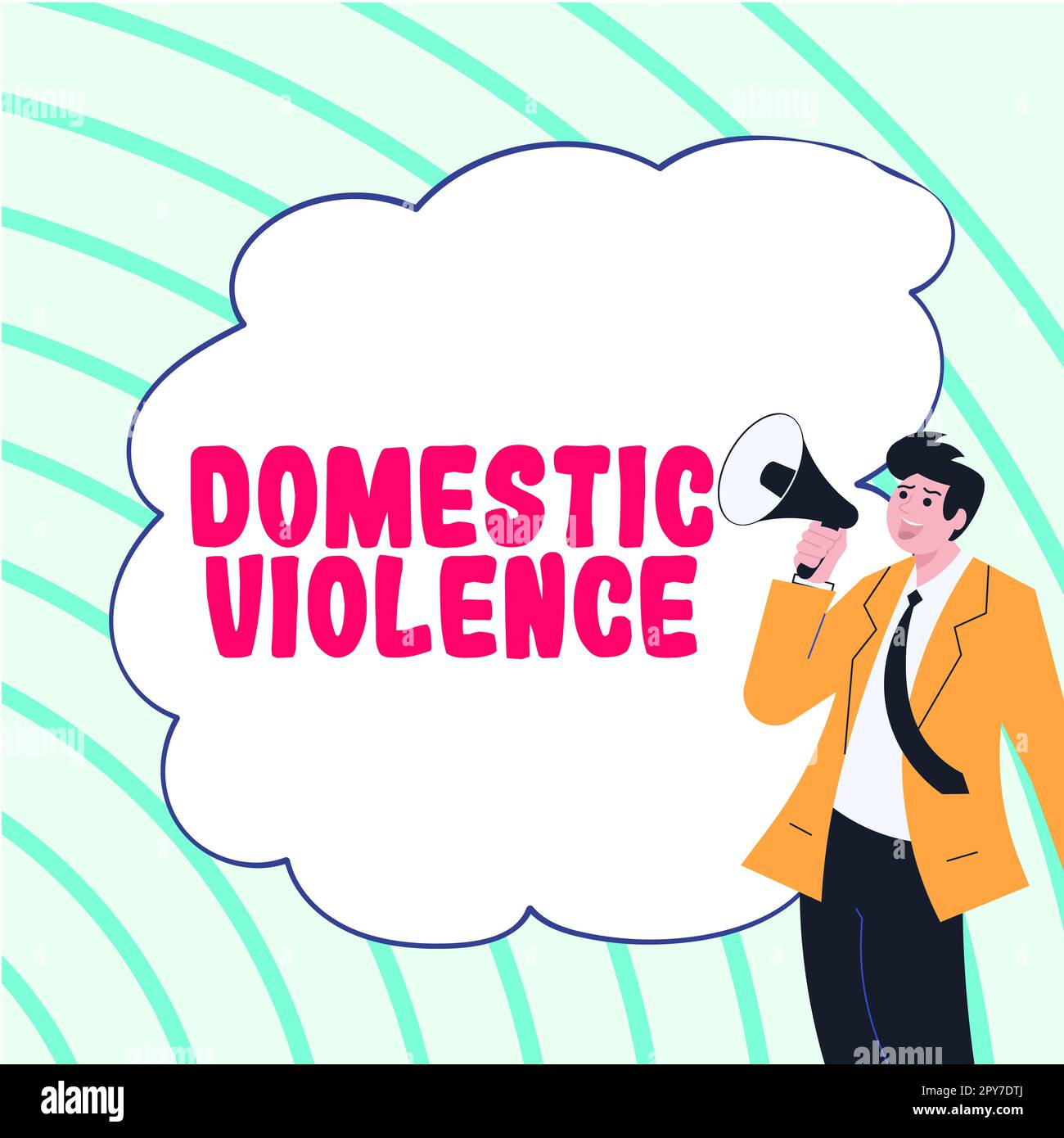 Text caption presenting Domestic Violence. Business concept violent or ...
