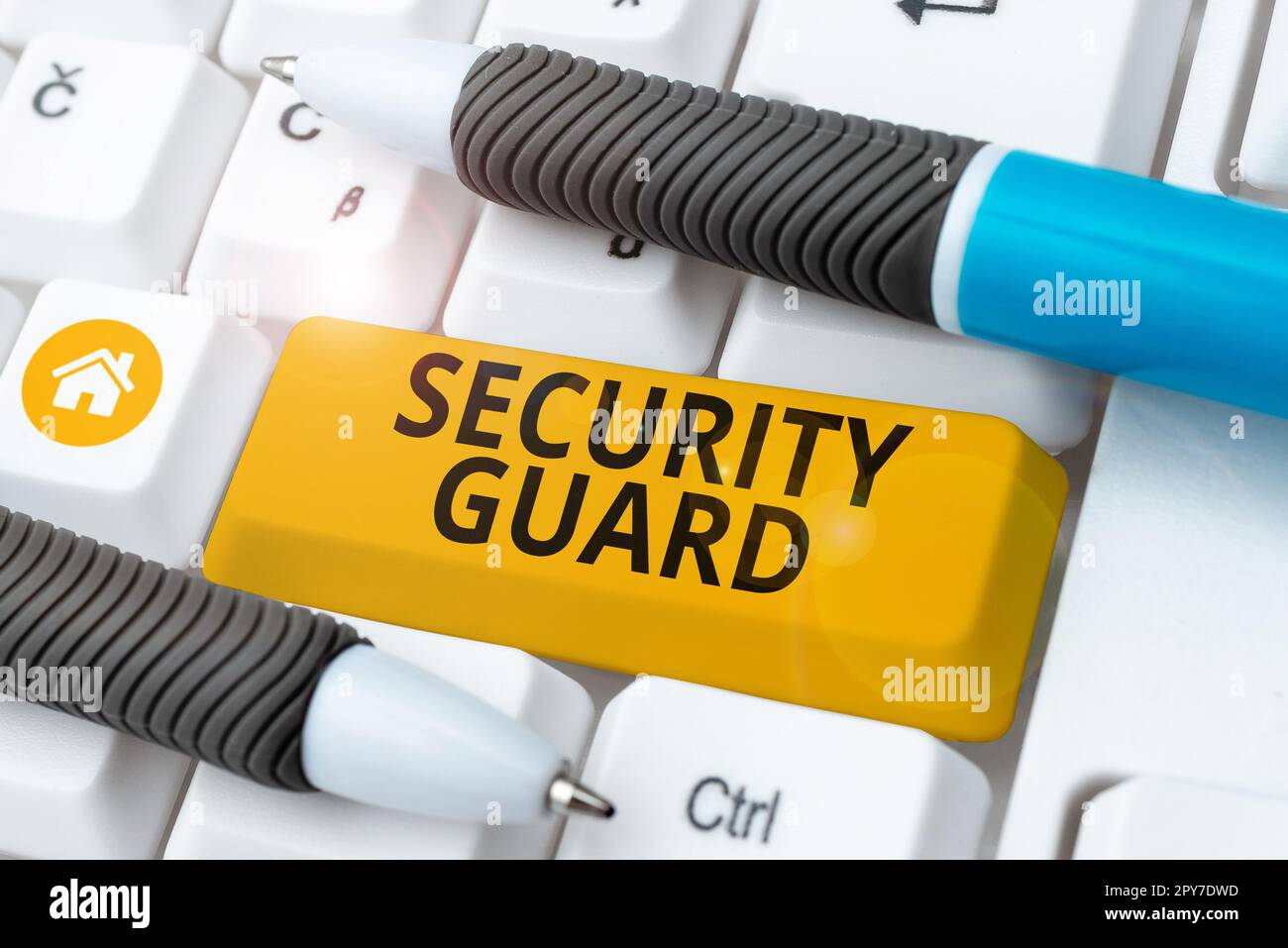 Text caption presenting Security Guard. Business approach tools used to ...