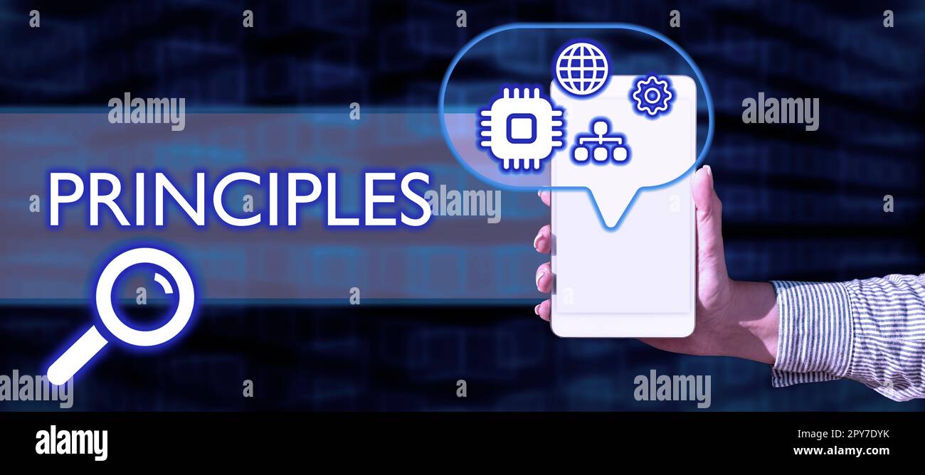 Text sign showing Principles. Business approach fundamental truth that ...