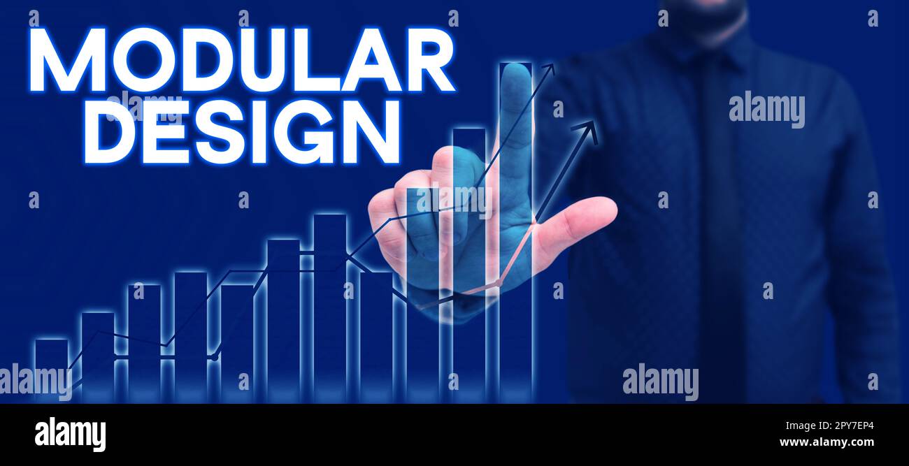 Sign displaying Modular Design. Business overview product designing to ...