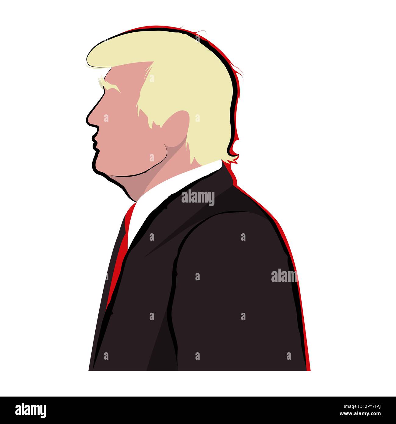 Silhouette profile of the 45th President of the United States Donald ...