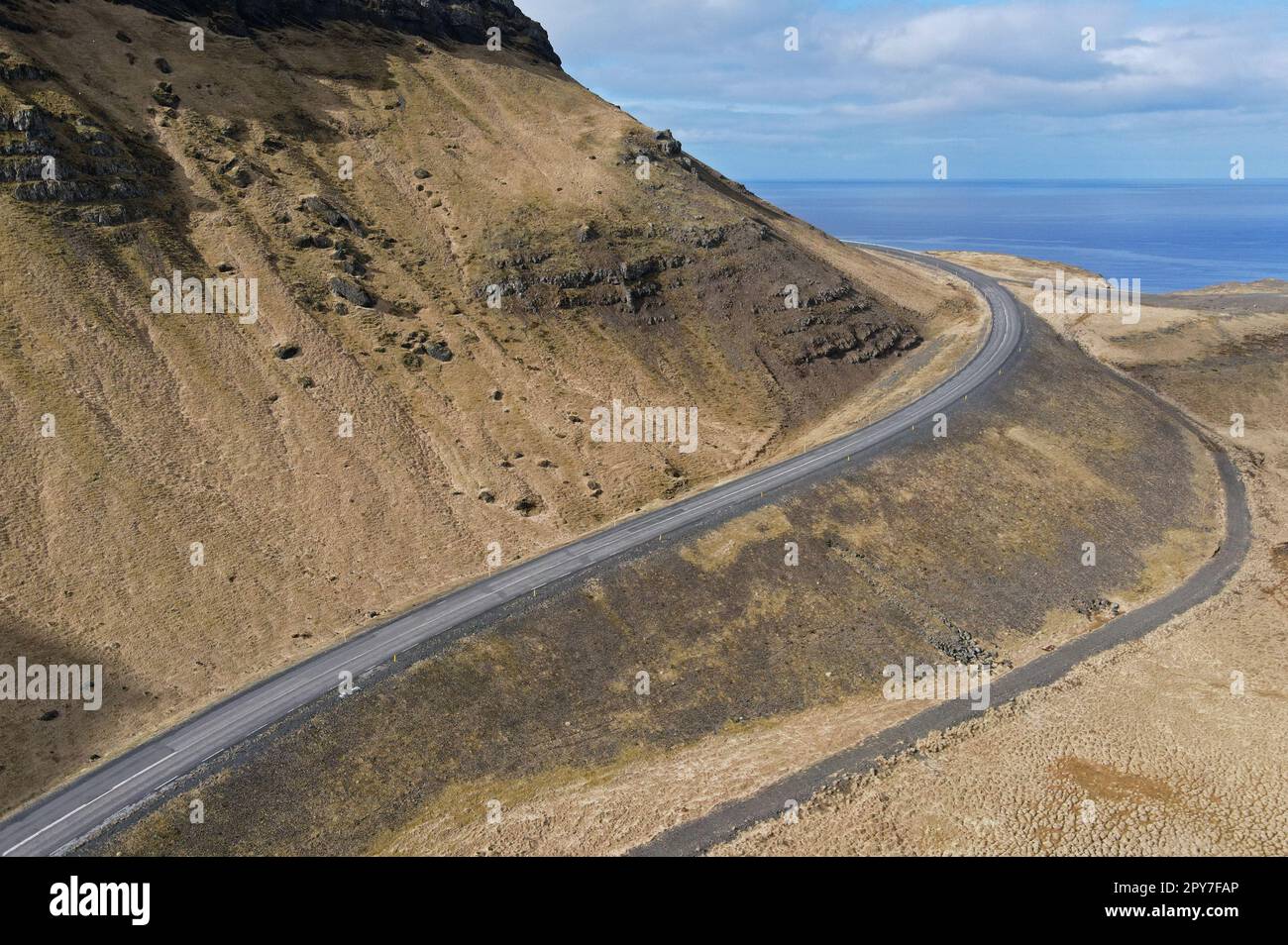 Snaefellsnes peninsula with road no. 54 in the west of Iceland Stock ...