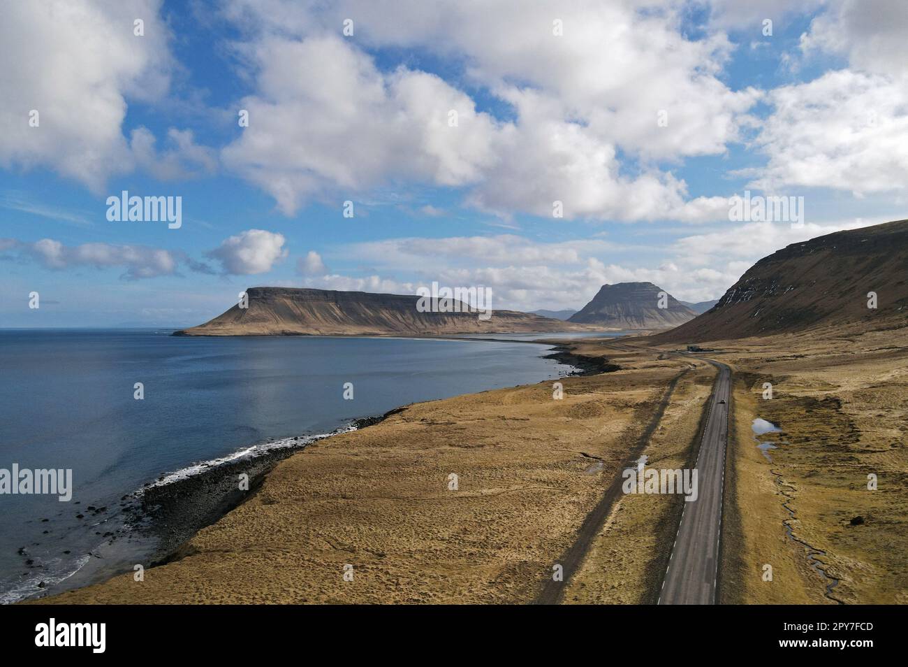 Snaefellsnes peninsula with road no. 54 in the west of Iceland Stock ...