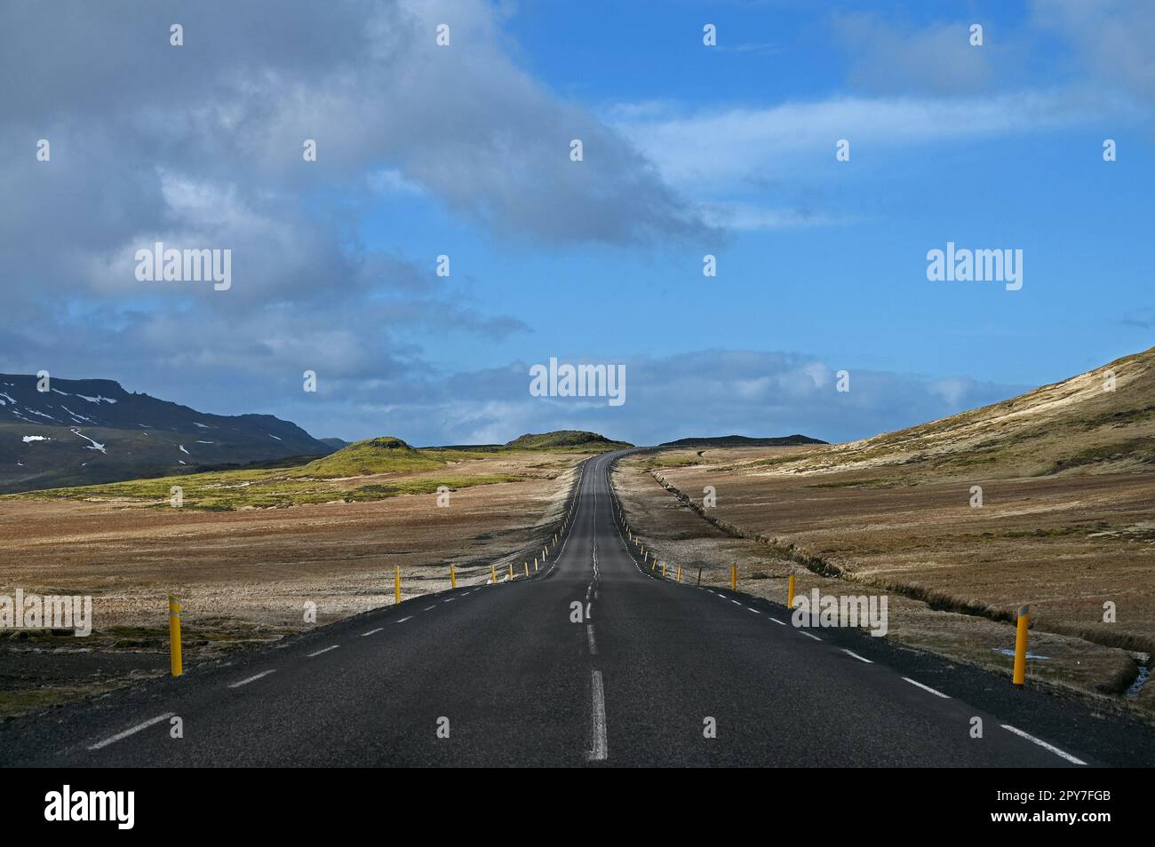 Snaefellsnes peninsula with road no. 54 in the west of Iceland Stock ...