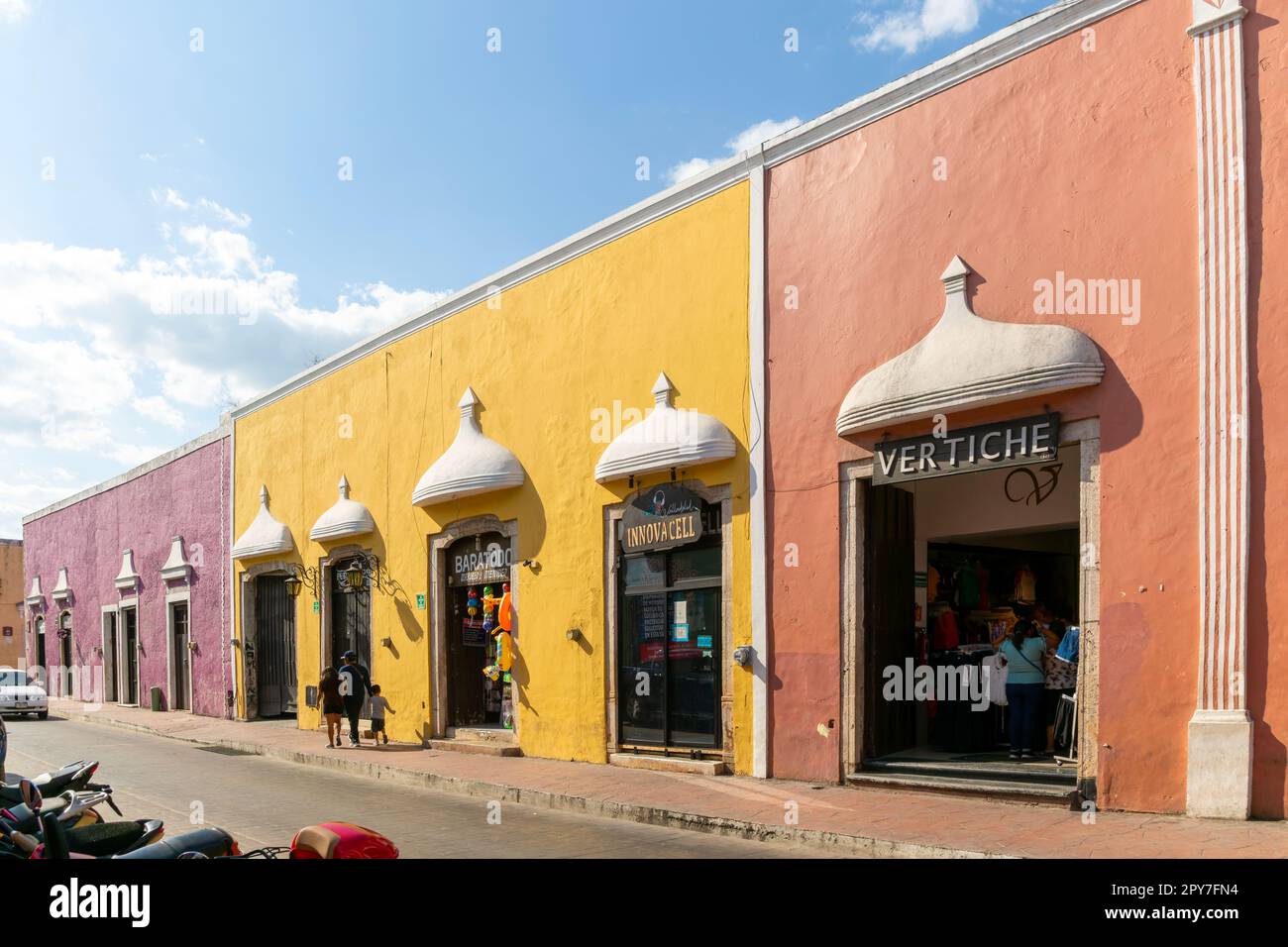 Shops including Vertiche in historic Spanish colonial buildings city ...