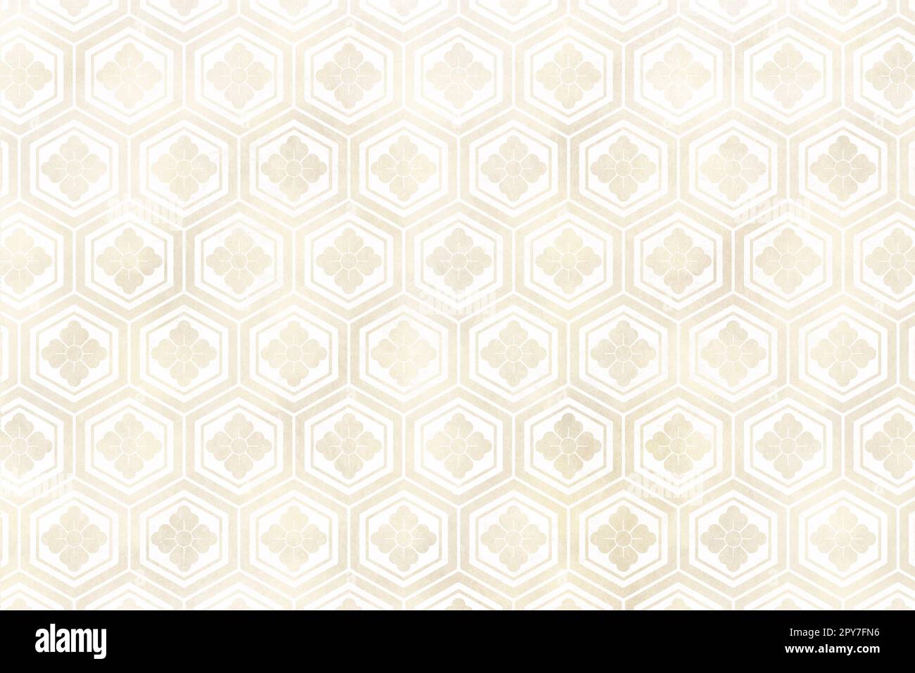 Japanese pattern background of golden tortoiseshell flowers on a white ...