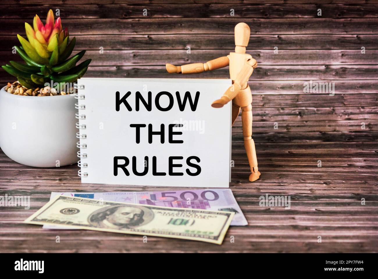 Know the rules, business motivational inspirational quotes on wooden ...