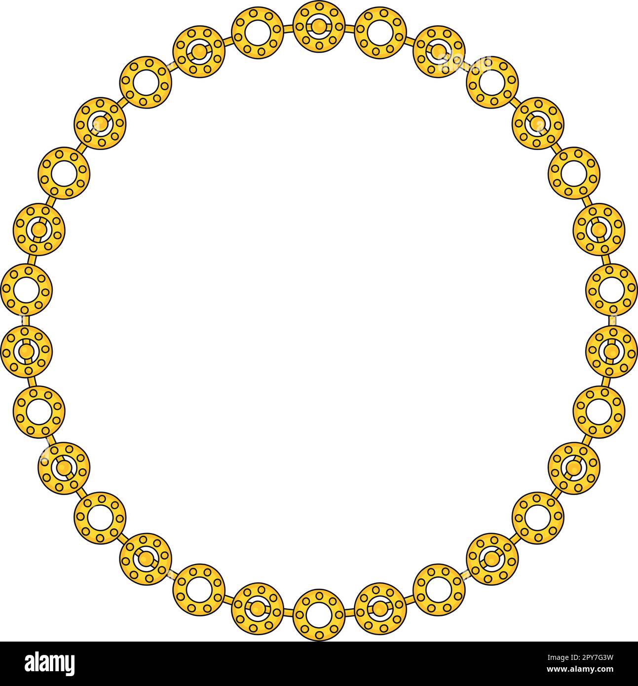 Round Chain frame. Circle chains border. Boho bracelet Stock Vector ...