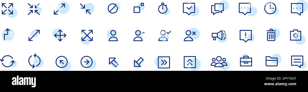 Simple minimalistic ui icons. Arrows, chat, user. Website navigation ...
