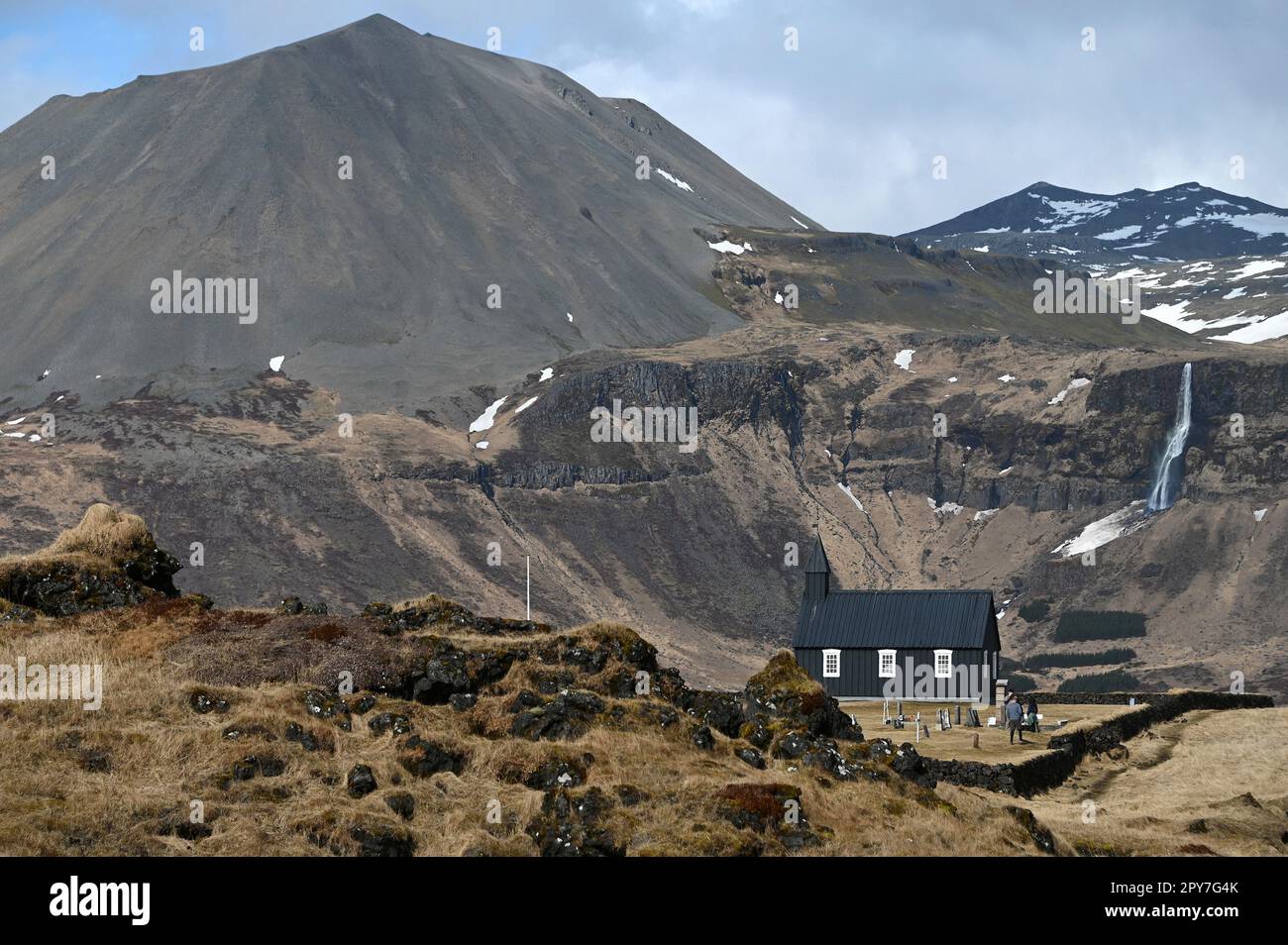 Black church of Budir on the Snaefellsnes peninsula in the west of ...