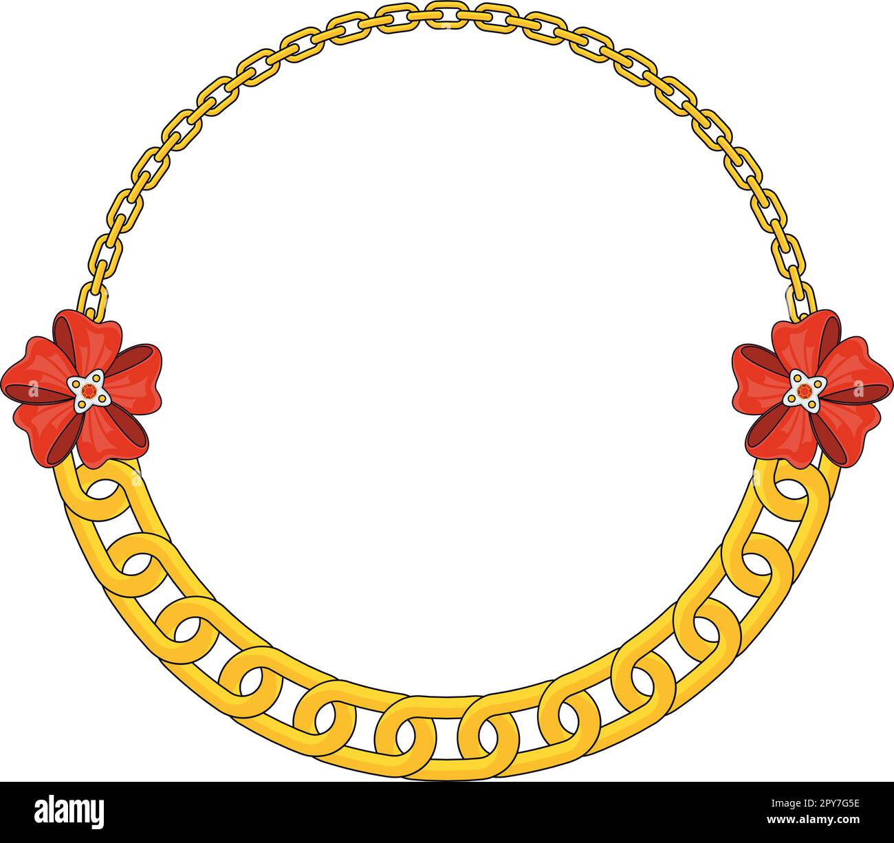 Round Chain frame. Circle chains border. Boho bracelet Stock Vector ...