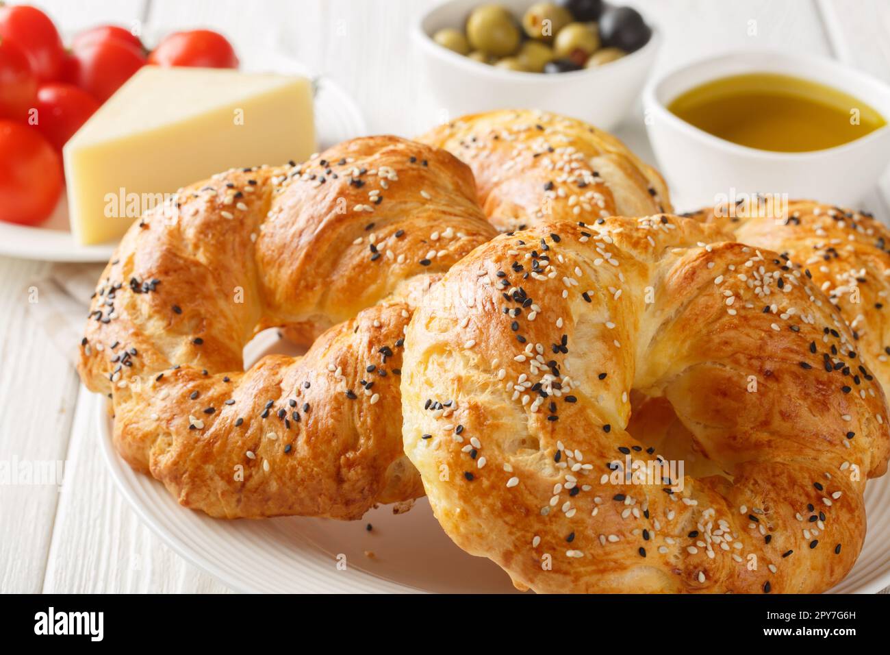 Traditional acma Turkish bread buns Freshly baked homemade pastry ...