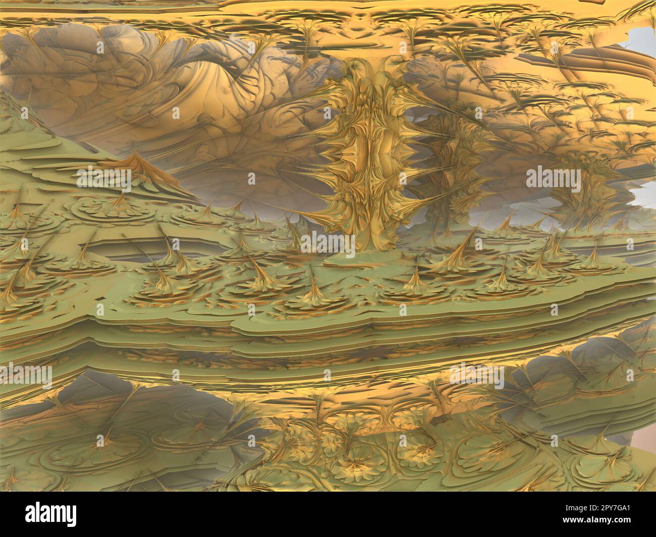 the surface of an alien planet under an alien sun 3d rendering Stock ...