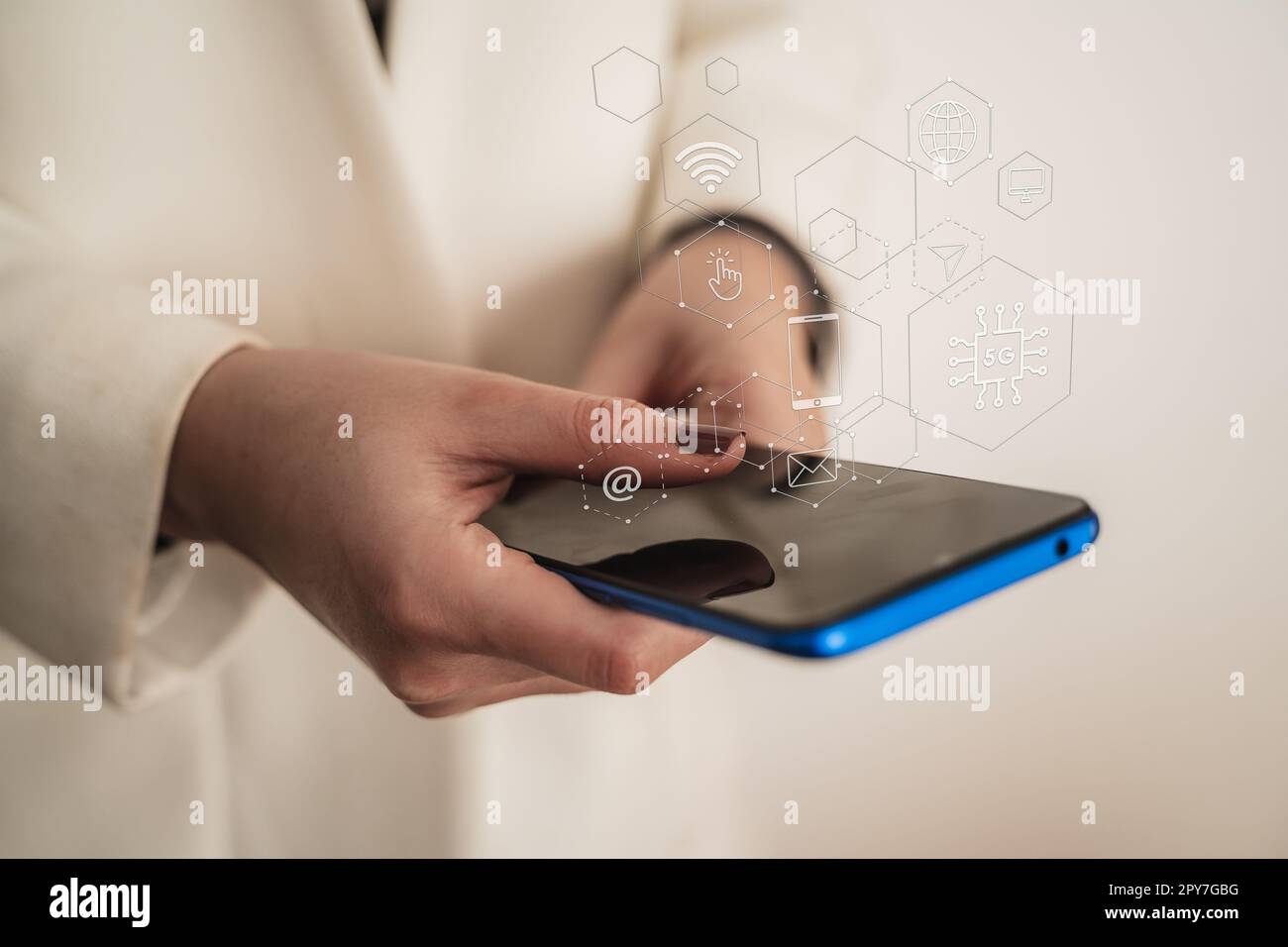 sending files from company mobile phones Stock Photo - Alamy