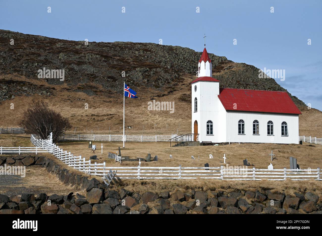 Helgafellskirkja Church of Helgafell in the north of the Snaefellsness ...