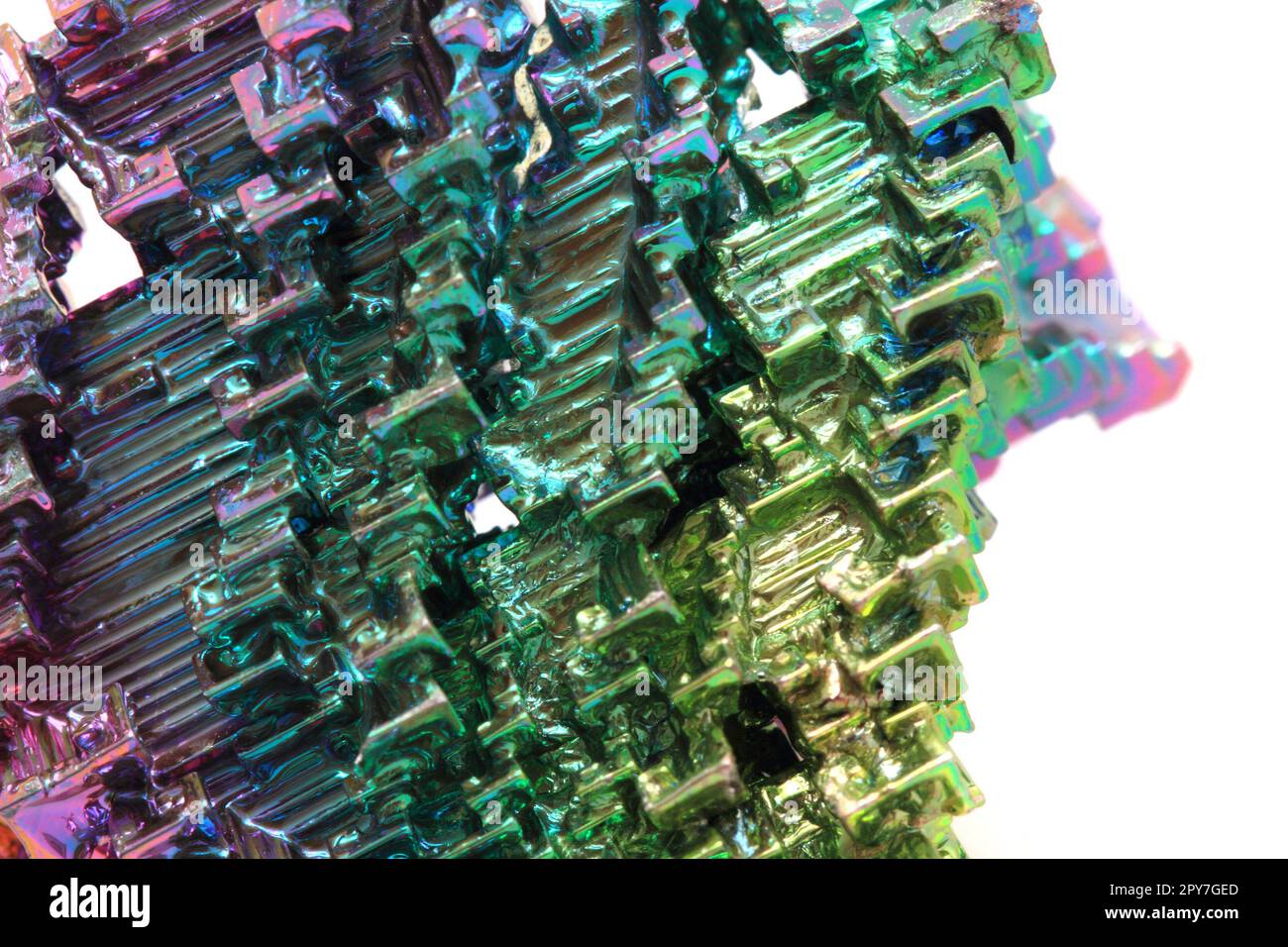 Bismuth - rainbow metal texture as color background Stock Photo - Alamy