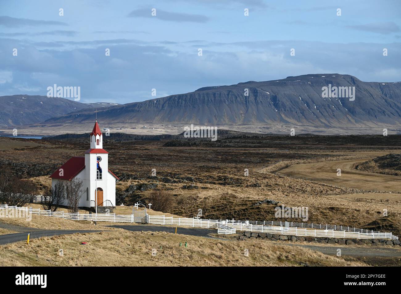 Helgafellskirkja Church of Helgafell in the north of the Snaefellsness ...