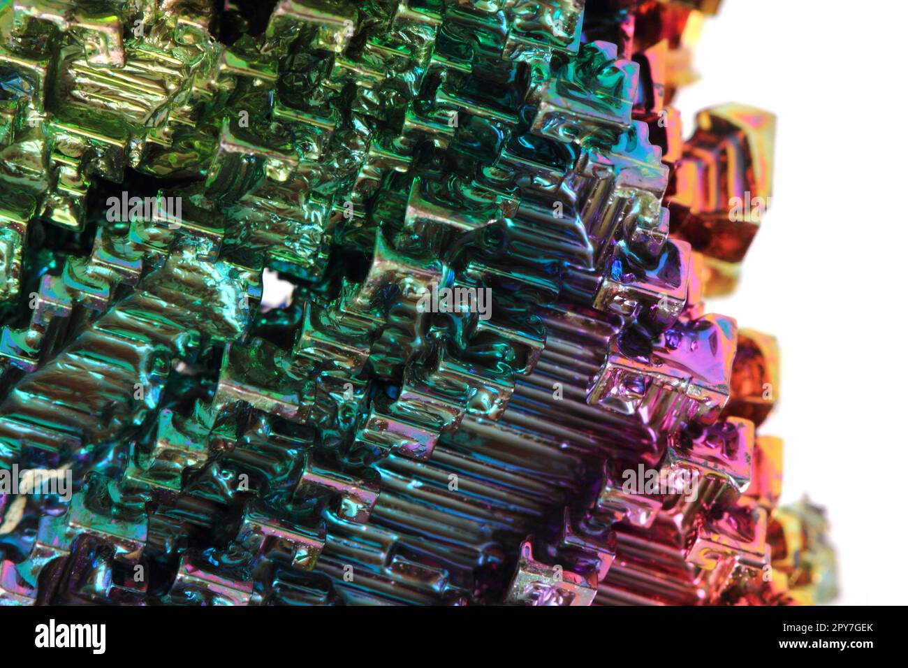 Bismuth - rainbow metal texture as color background Stock Photo - Alamy