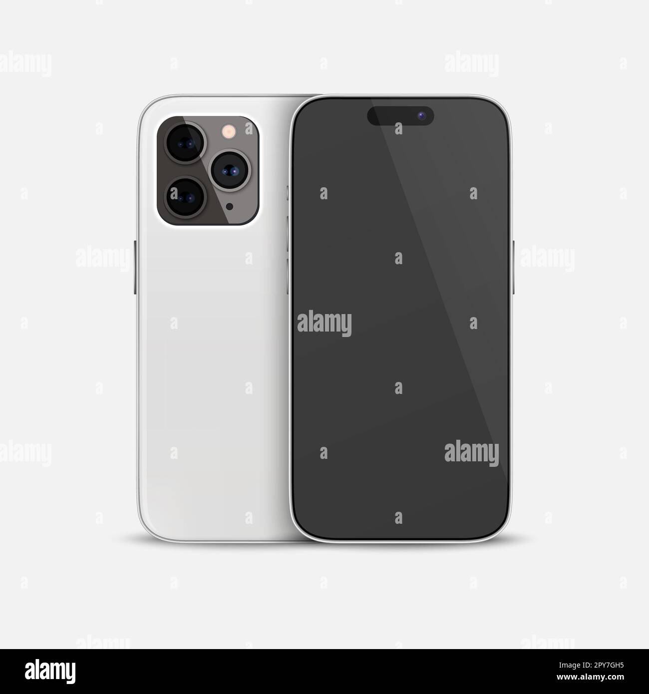 Vector 3d Realistic White Smartphone Case. Telephone Design Template ...