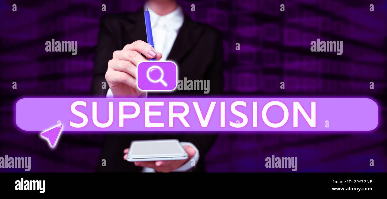 Hand writing sign Supervision. Conceptual photo monitoring and ...