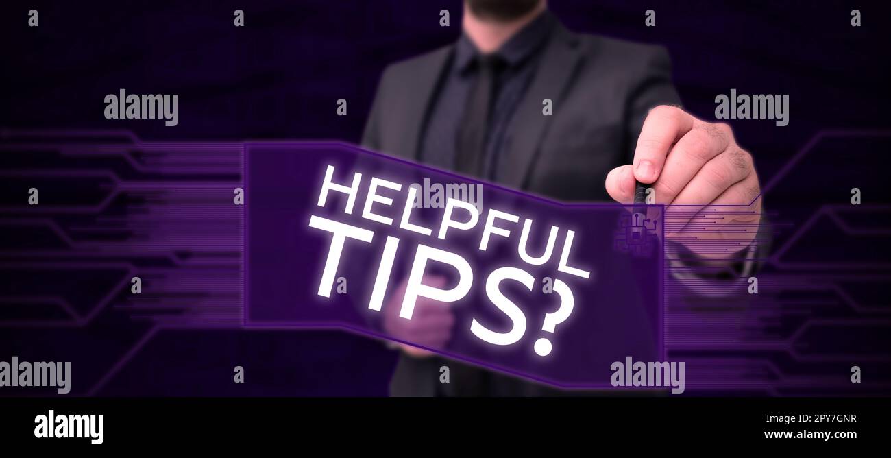 Text Sign Showing Helpful Tips Word Written On Advices Given To Be