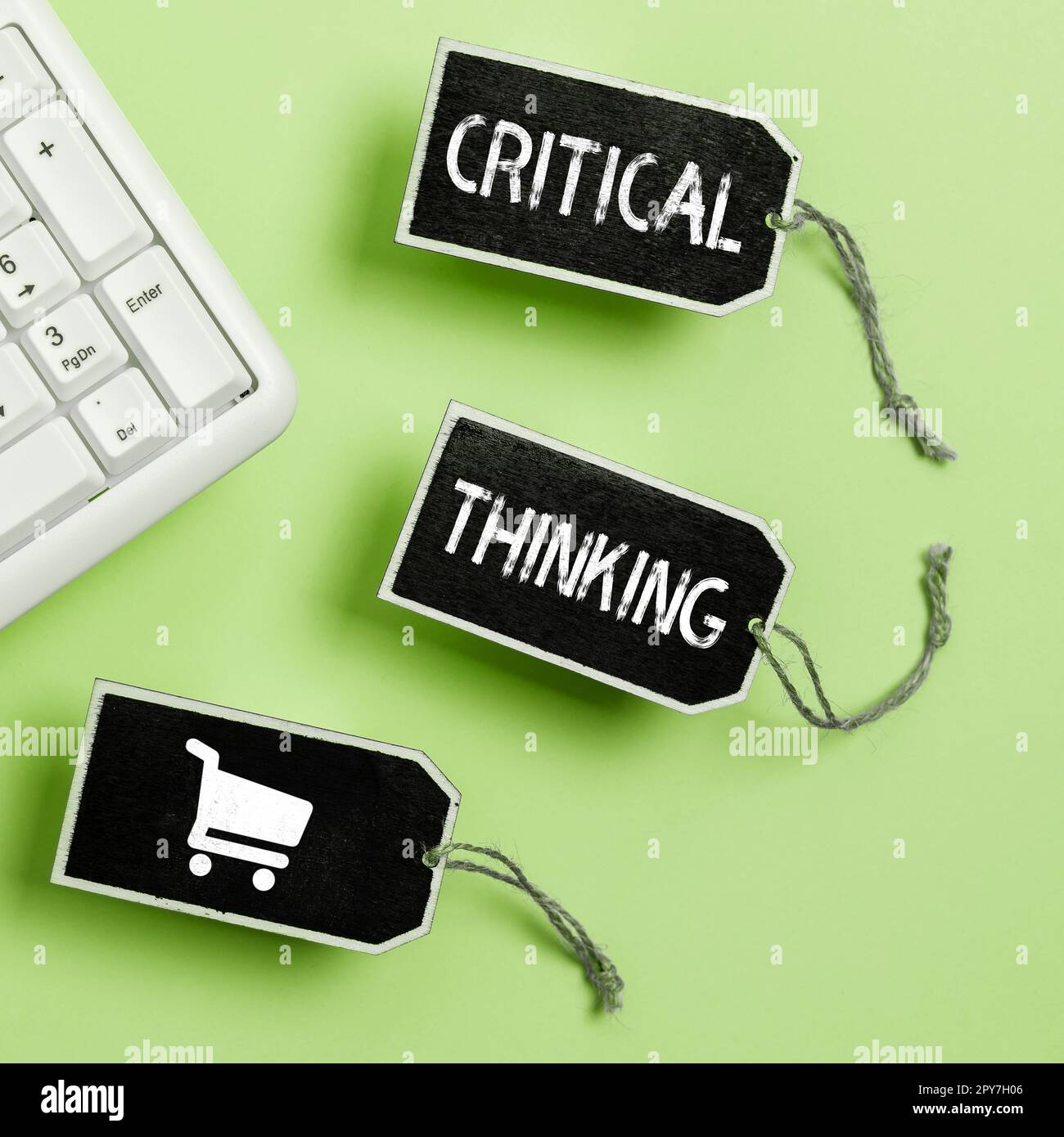 Text caption presenting Critical Thinking. Business approach sequence ...