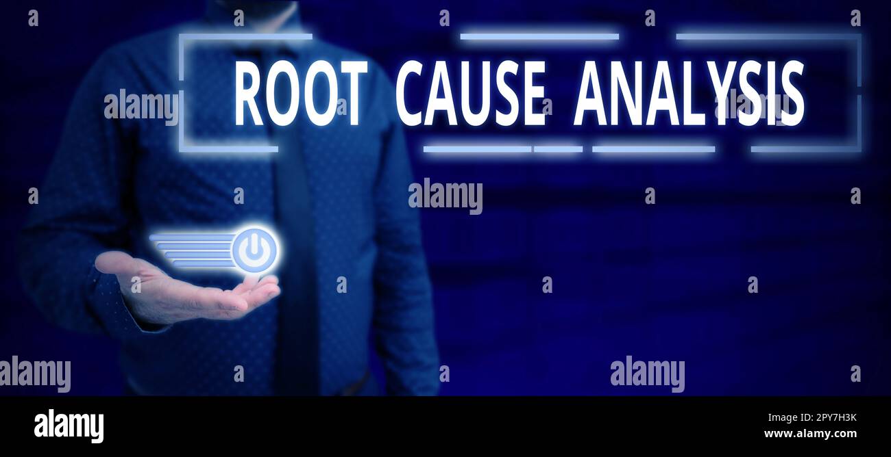 Text caption presenting Root Cause Analysis. Word for Method of Problem ...