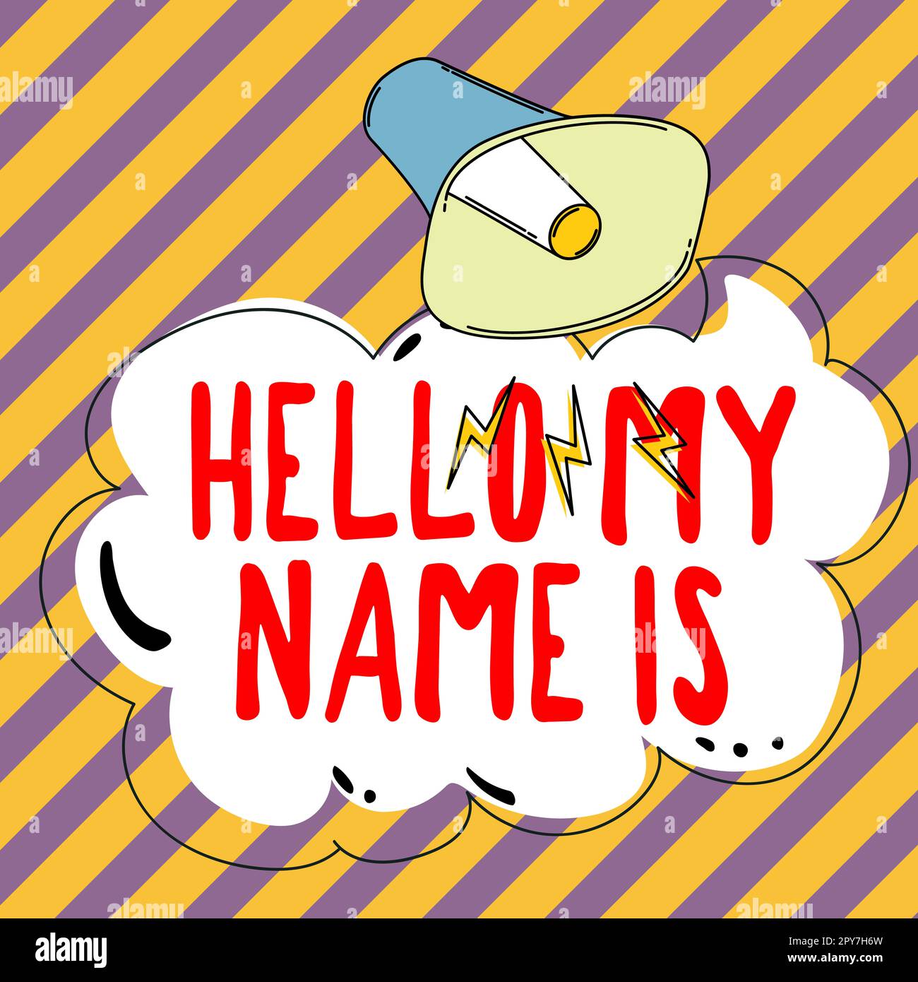 Writing displaying text Hello My Name Is. Conceptual photo introducing yourself to new people ...