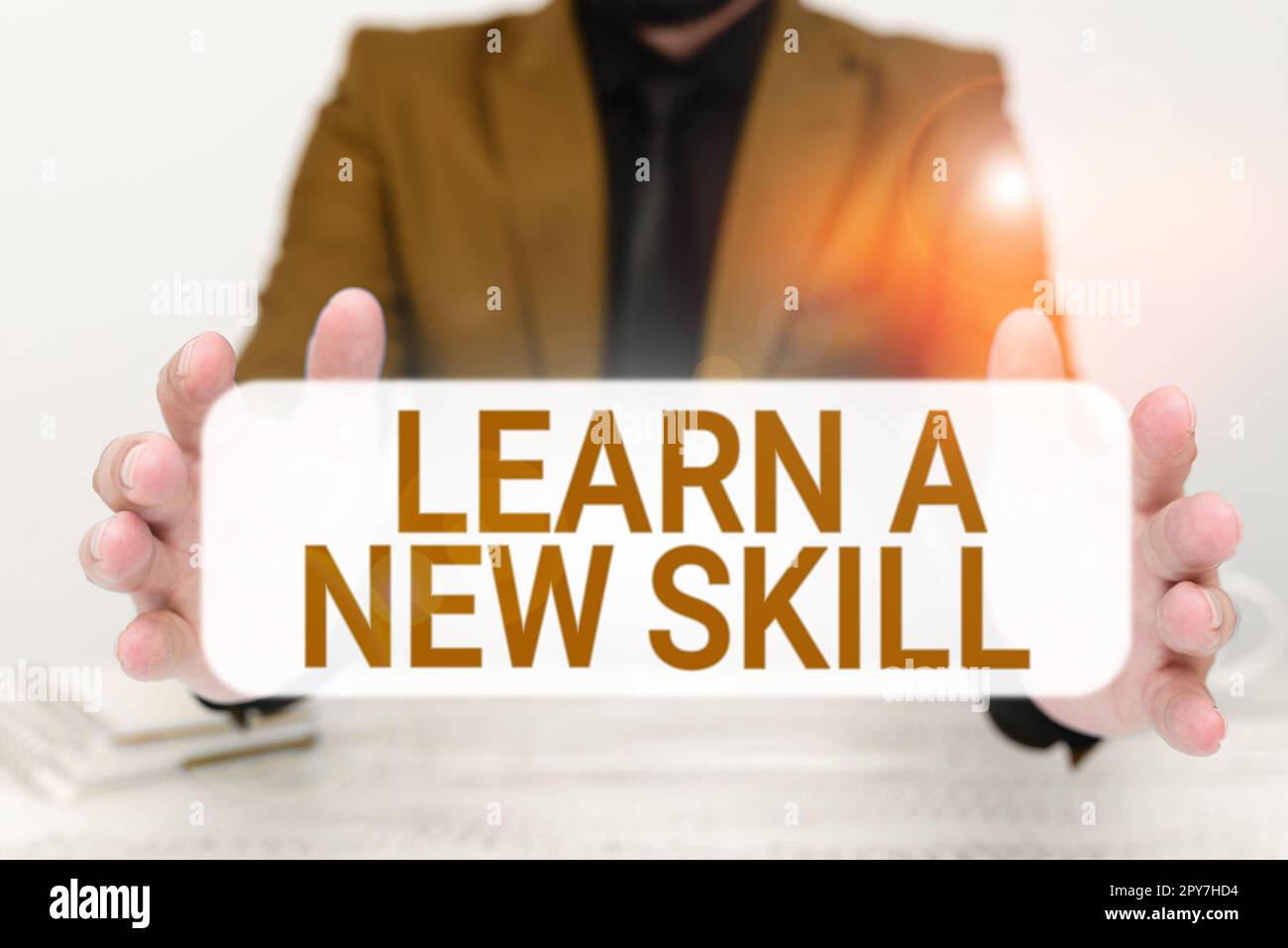 Writing displaying text Learn A New Skill. Internet Concept acquisition knowledge through study ...