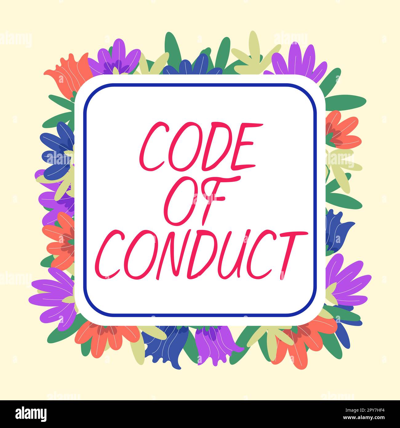 Hand writing sign Code Of Conduct. Conceptual photo Ethics rules moral ...