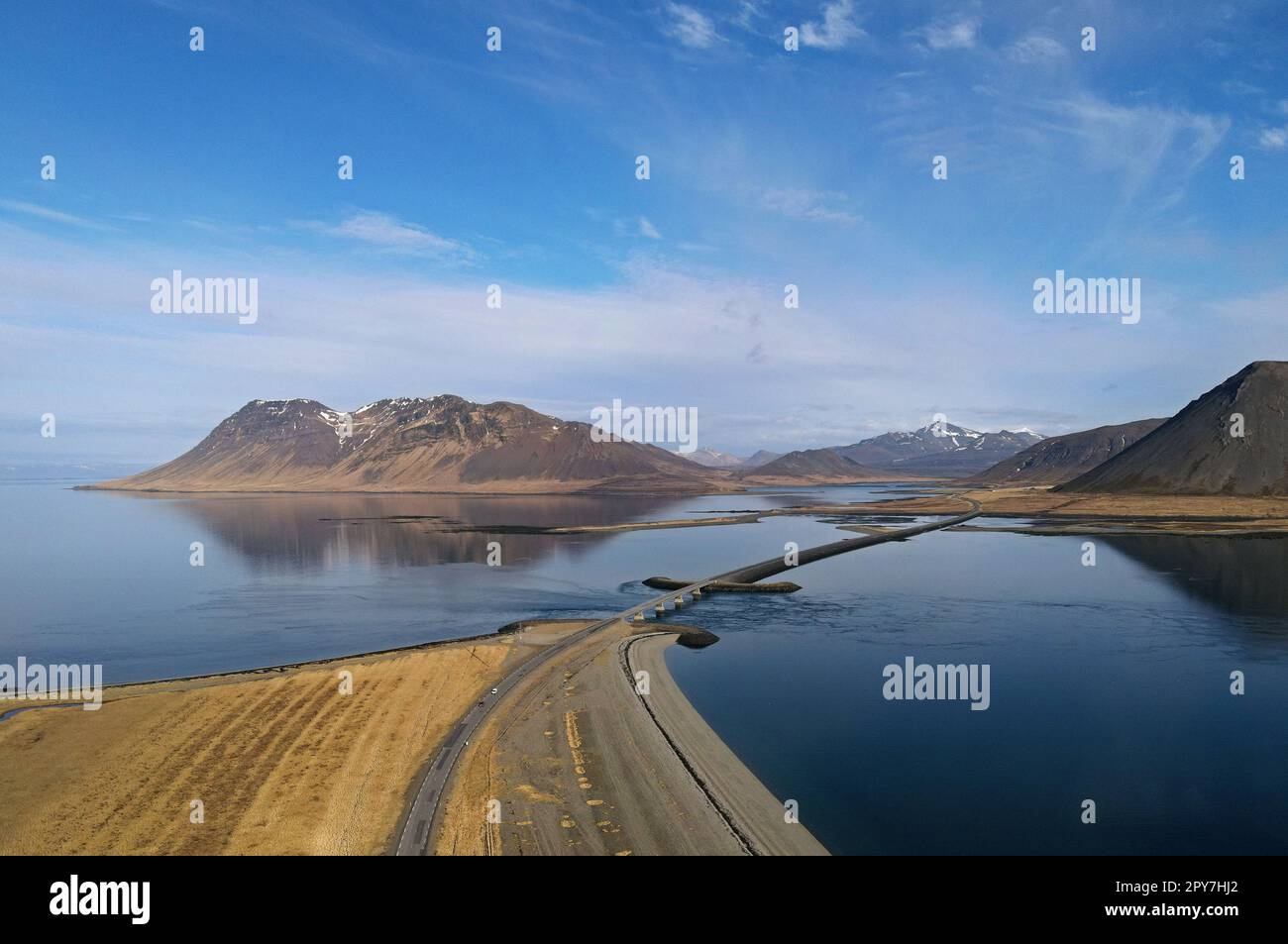 Road No. 54 across the water in the north of the Snaefellsness ...