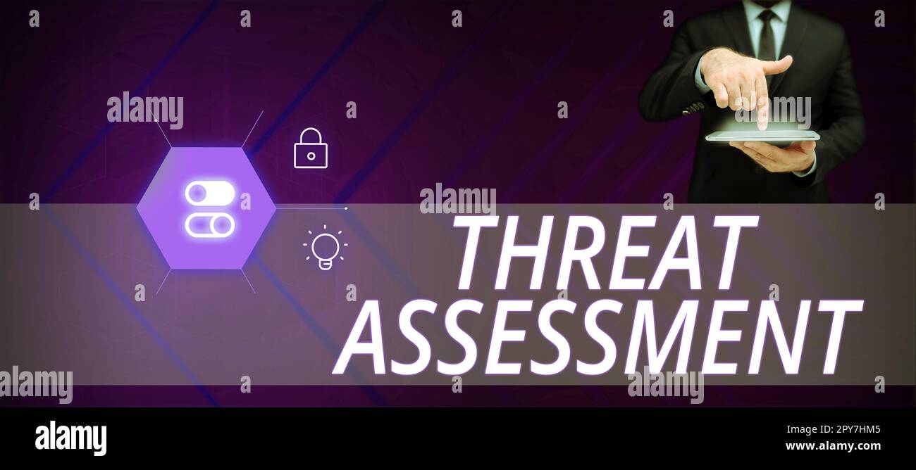Sign displaying Threat Assessment. Business showcase determining the ...