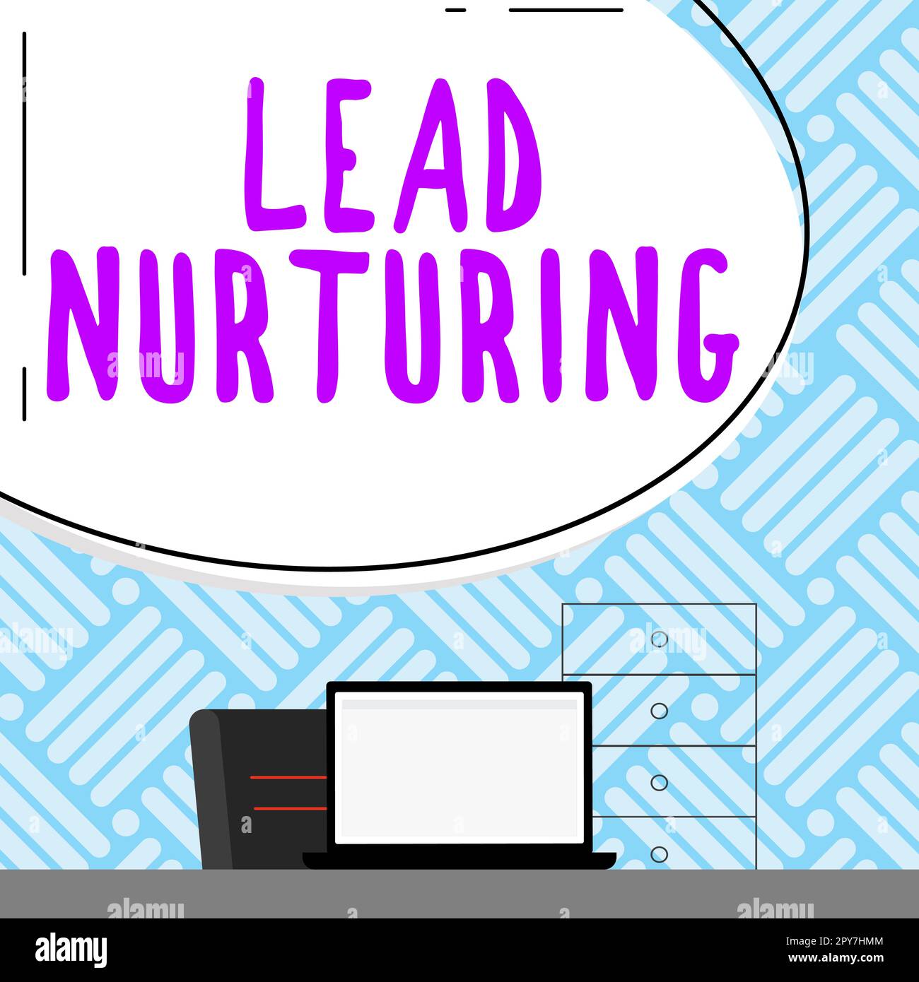 Conceptual caption Lead Nurturing. Business approach method of building ...