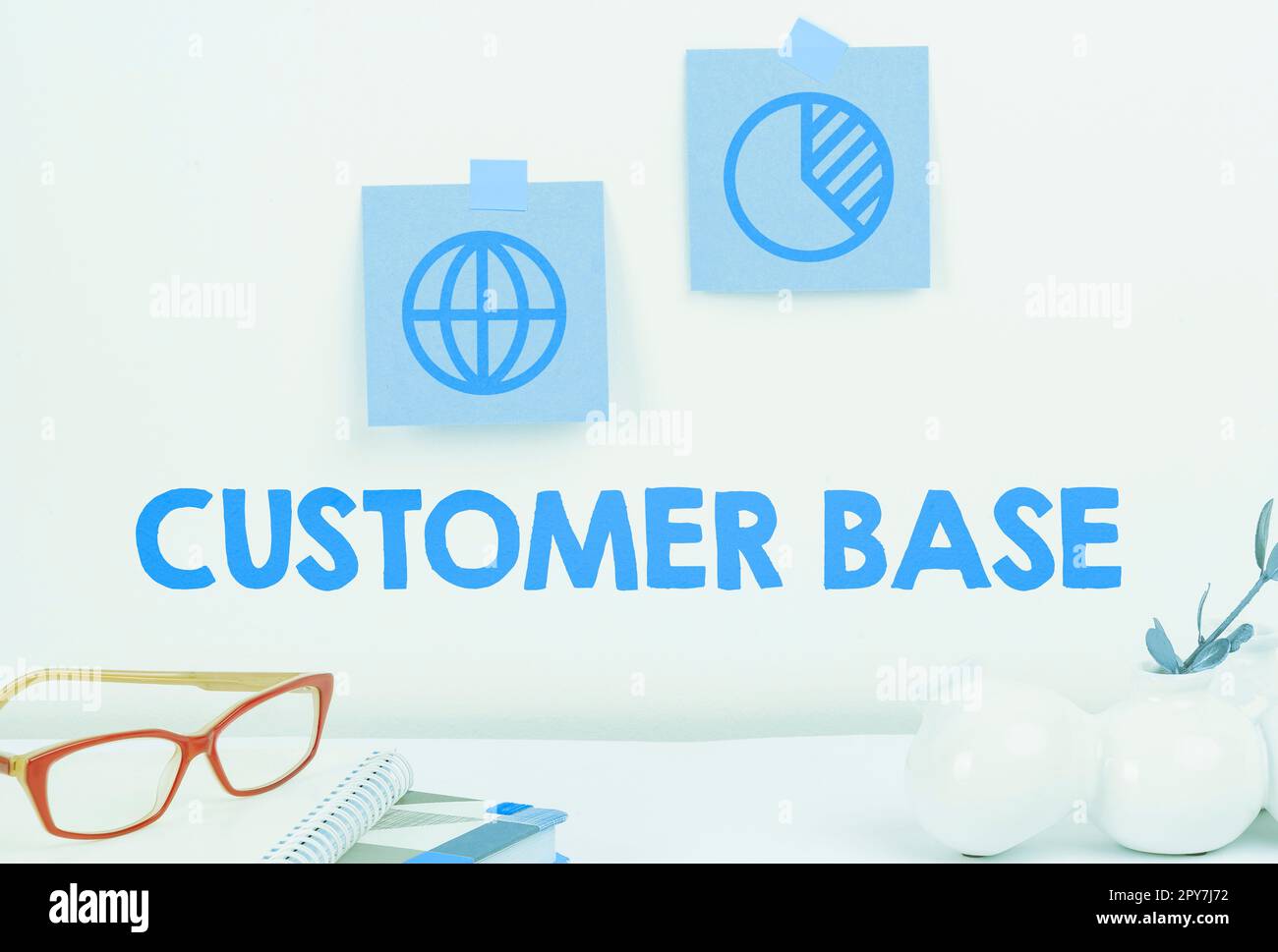 Conceptual caption Customer Base. Business showcase encourage customers ...