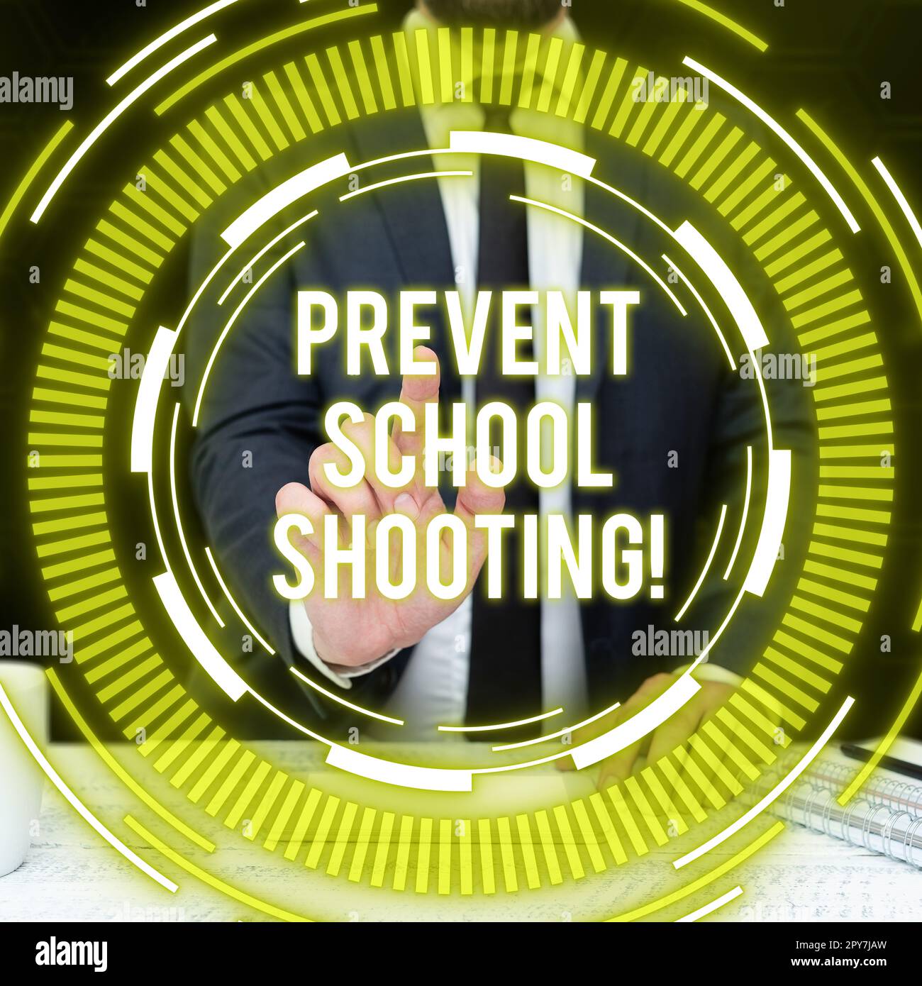 Conceptual caption Prevent School Shooting. Internet Concept actions ...