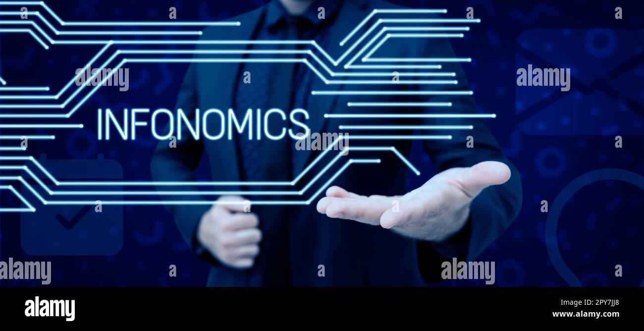 Writing displaying text Infonomics. Business idea visual image used to ...