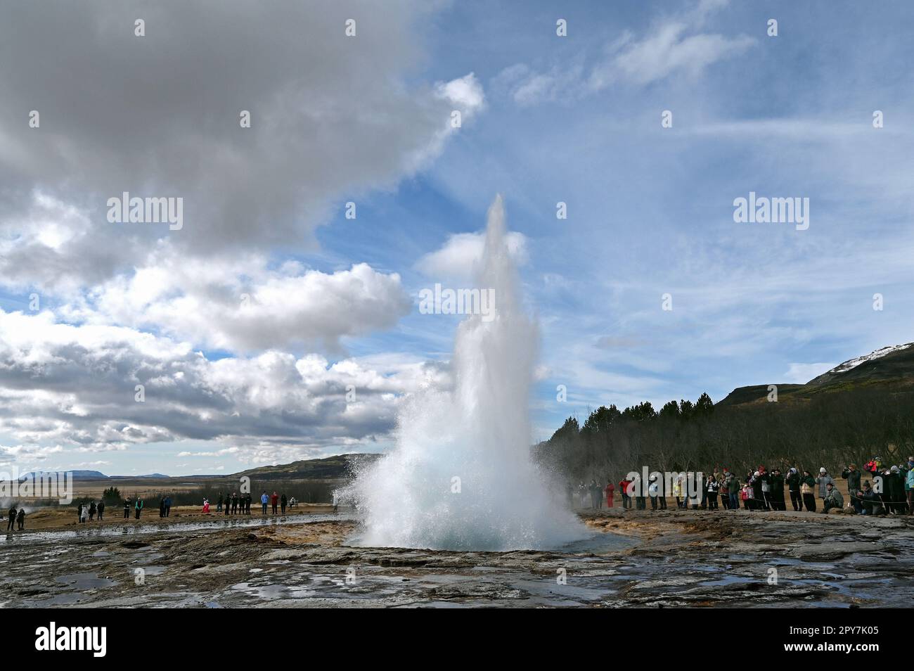 Geyser, hot springs in the south of Iceland Stock Photo - Alamy