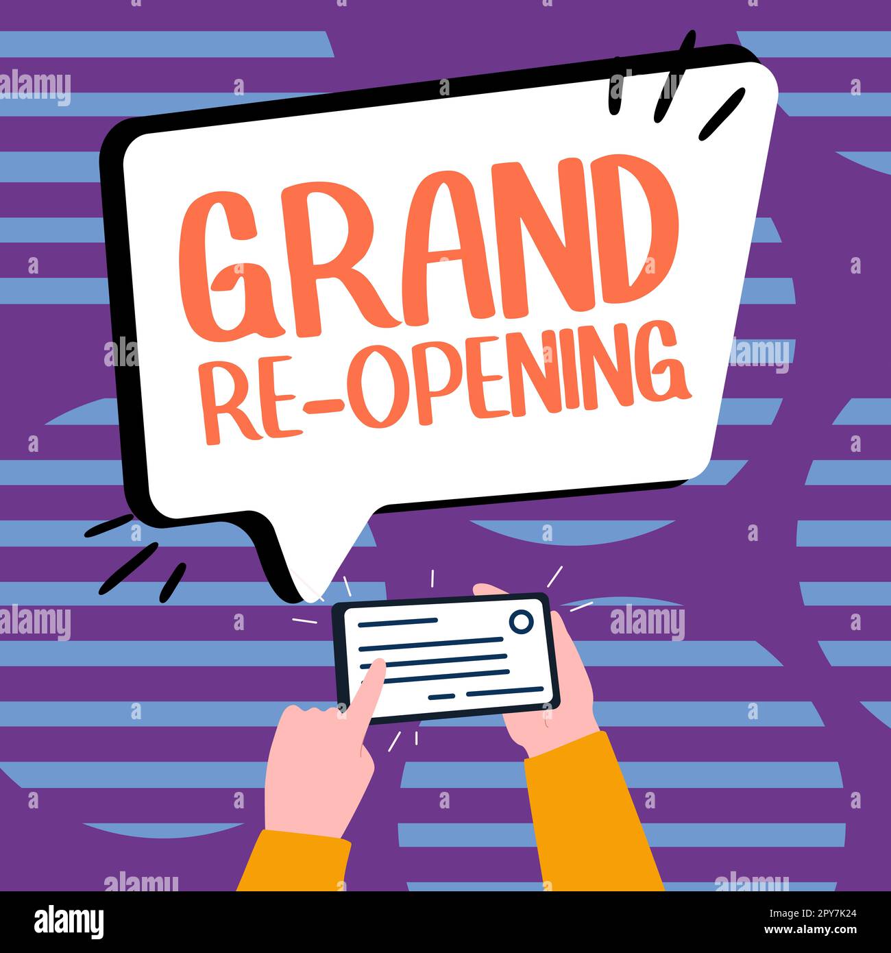 Writing displaying text Grand Re Opening. Word for held to mark the ...