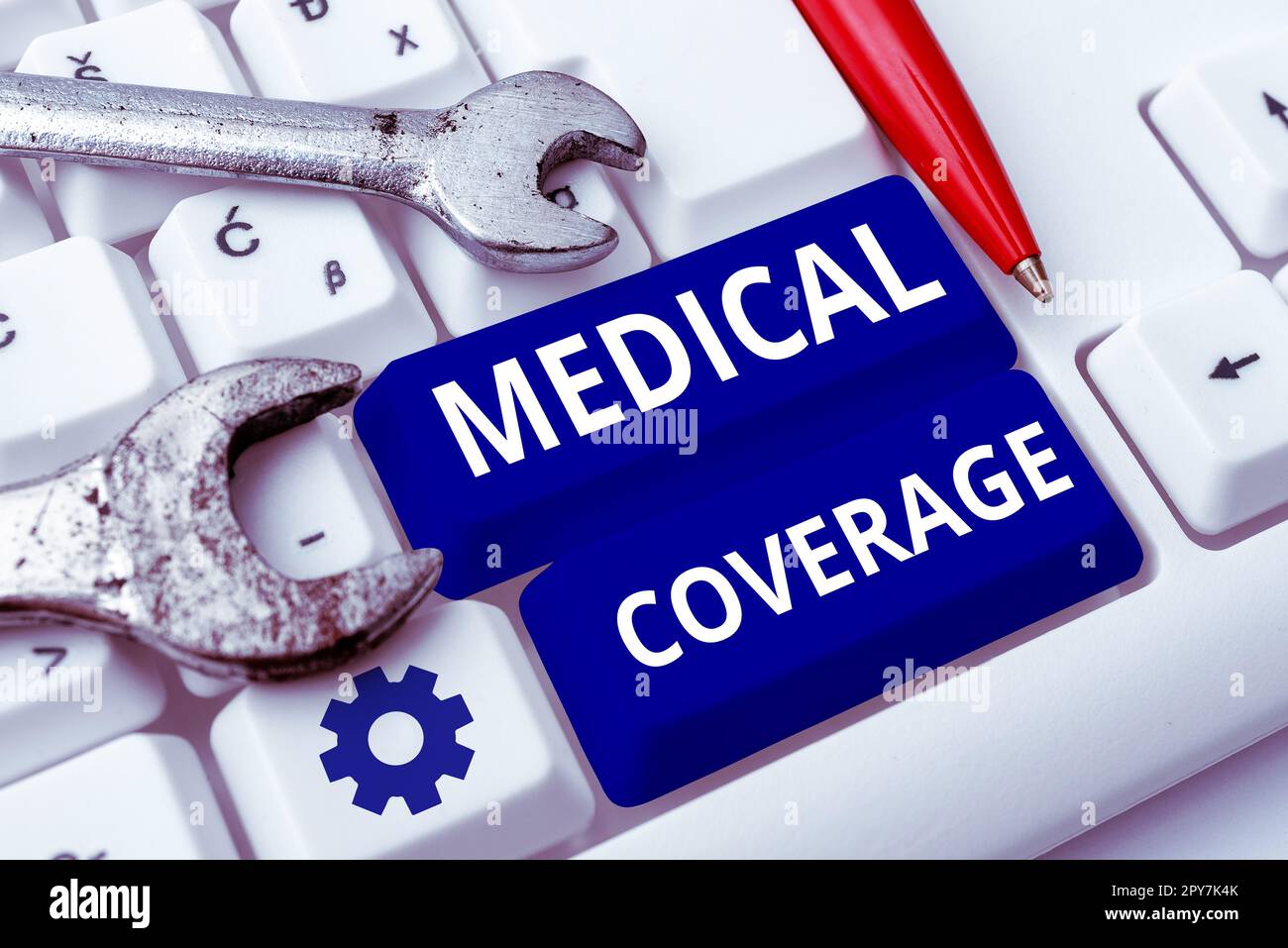 Sign displaying Medical Coverage. Business approach inclusion within ...