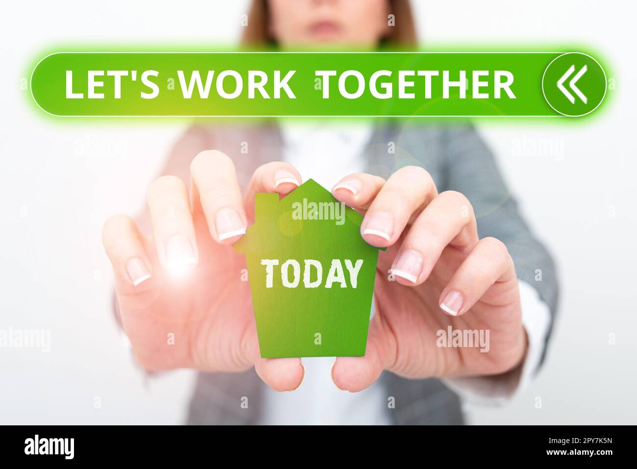 Handwriting text Let's Work Together. Word for Unite and Join Forces to ...