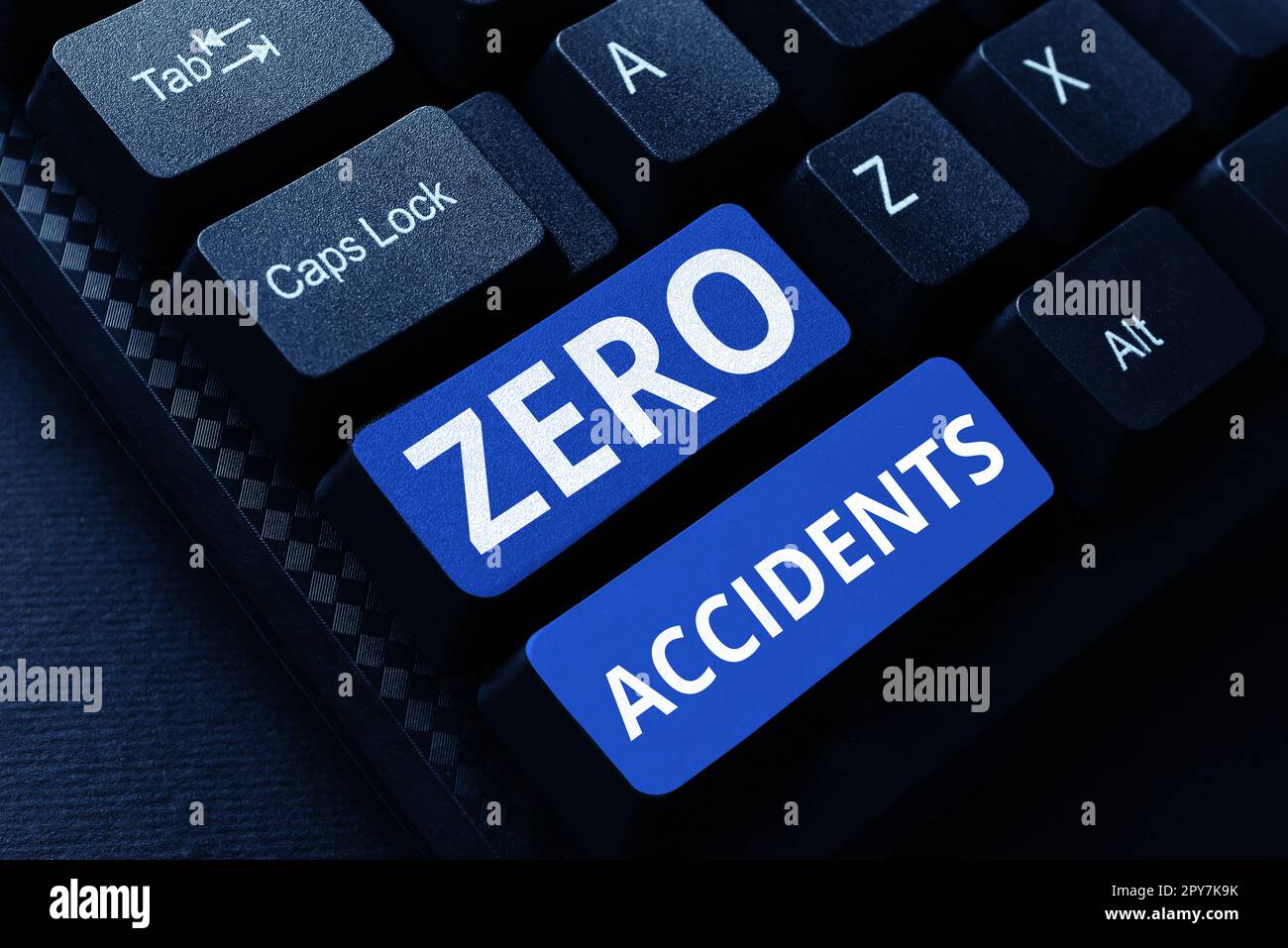 Text caption presenting Zero Accidents. Conceptual photo important ...
