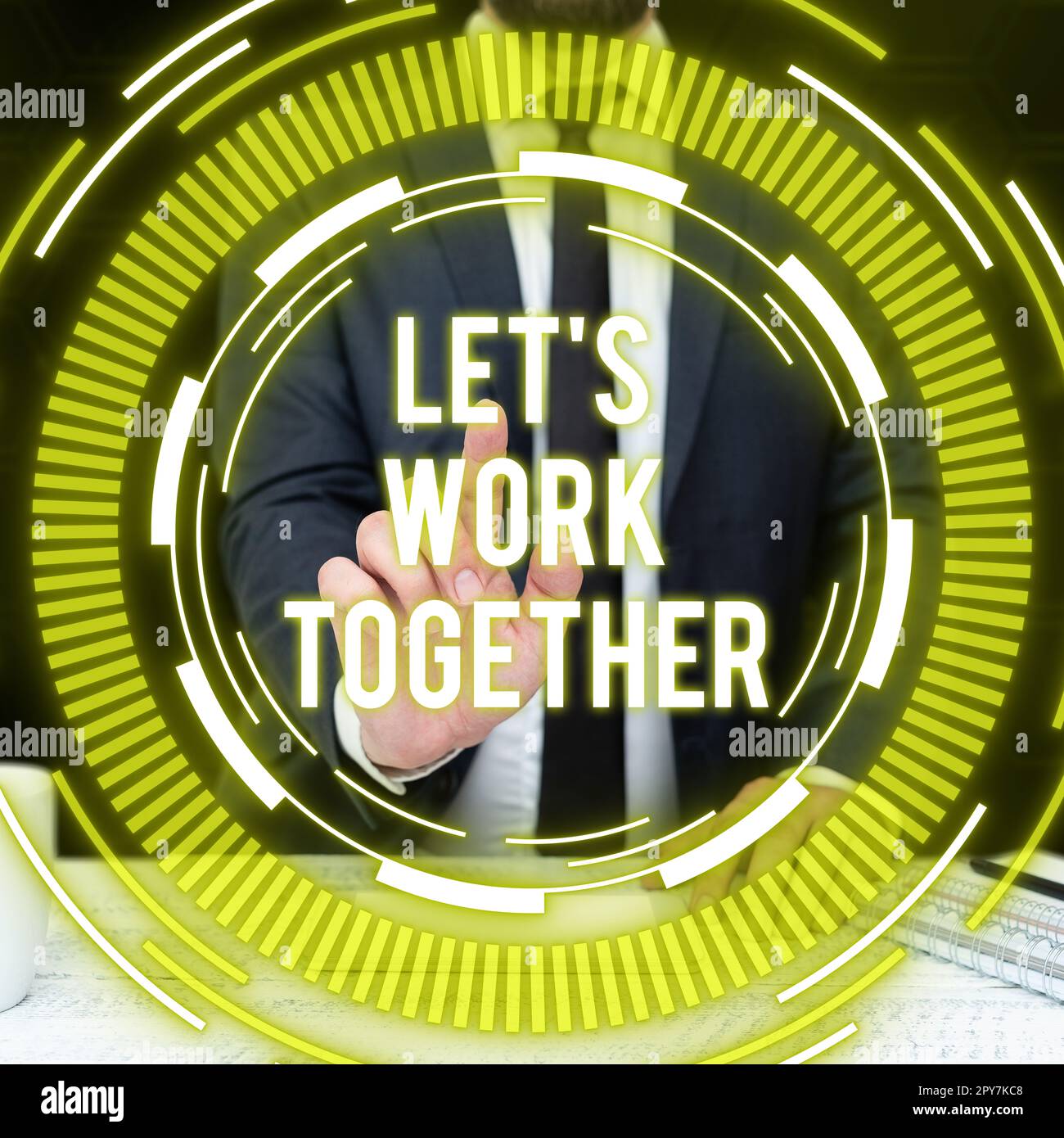 Inspiration showing sign Let's Work Together. Business concept Unite ...