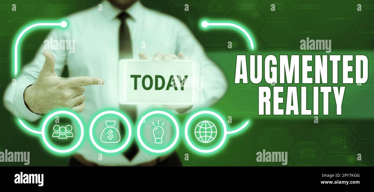 Conceptual display Augmented Reality. Internet Concept technology that ...