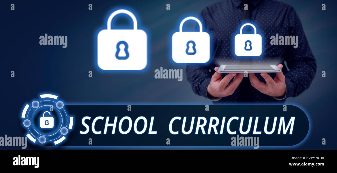 Inspiration showing sign School Curriculum. Business overview designed ...