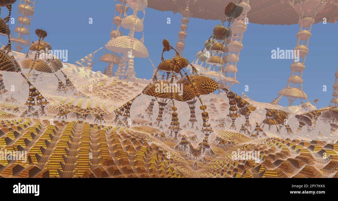 the surface of an alien planet under an alien sun 3d rendering Stock ...