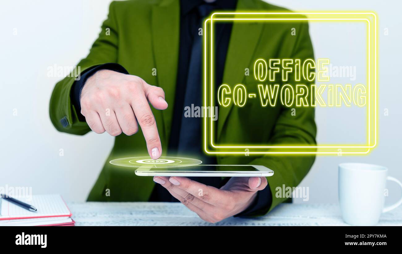 Conceptual caption Office Co Working. Internet Concept Business ... Conceptual caption Office Co Working. Internet Concept Business ...