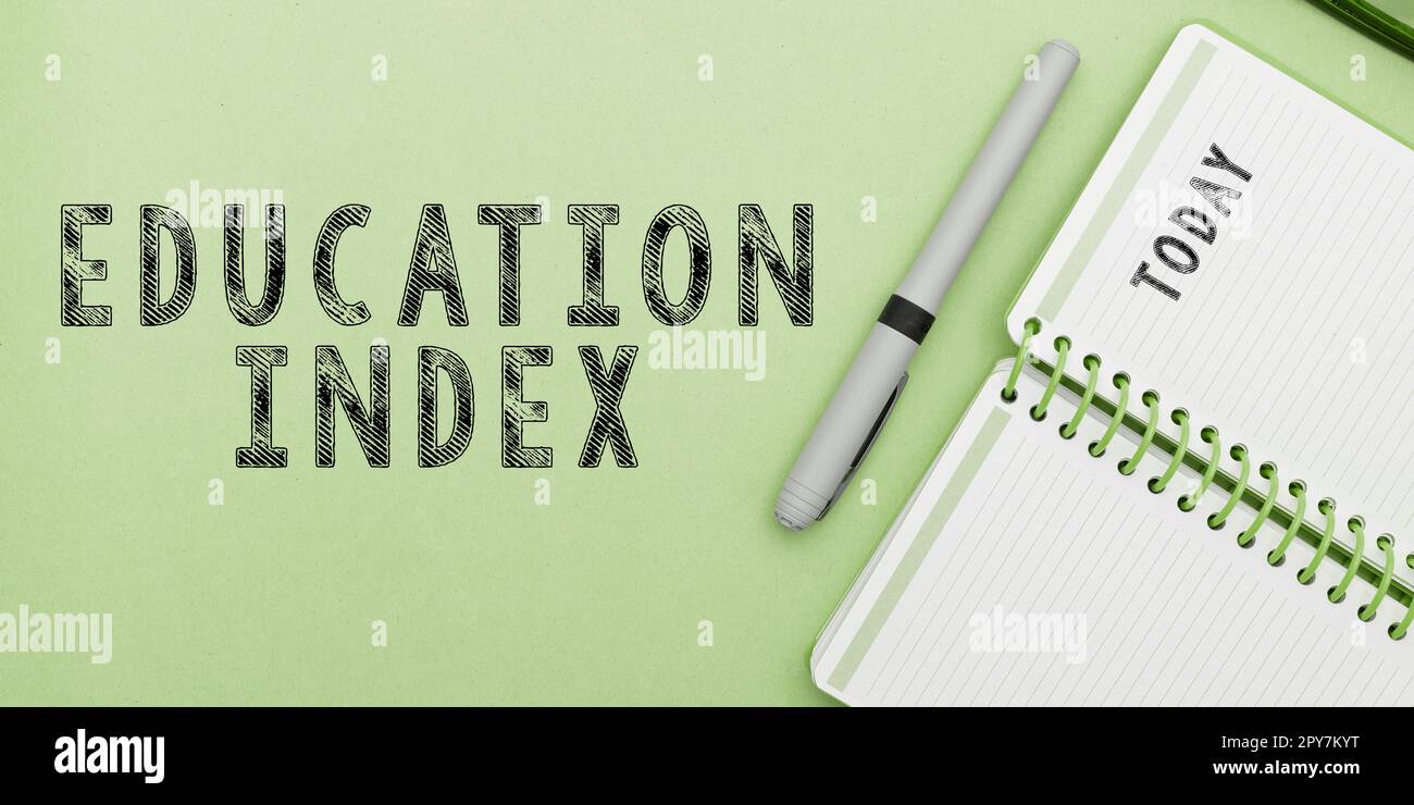 Writing displaying text Education Index. Business showcase aiming to ...