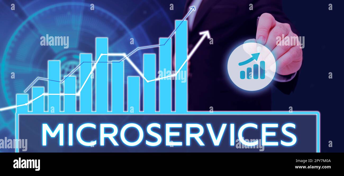 Text Caption Presenting Microservices Word Written On Software Development Technique Building