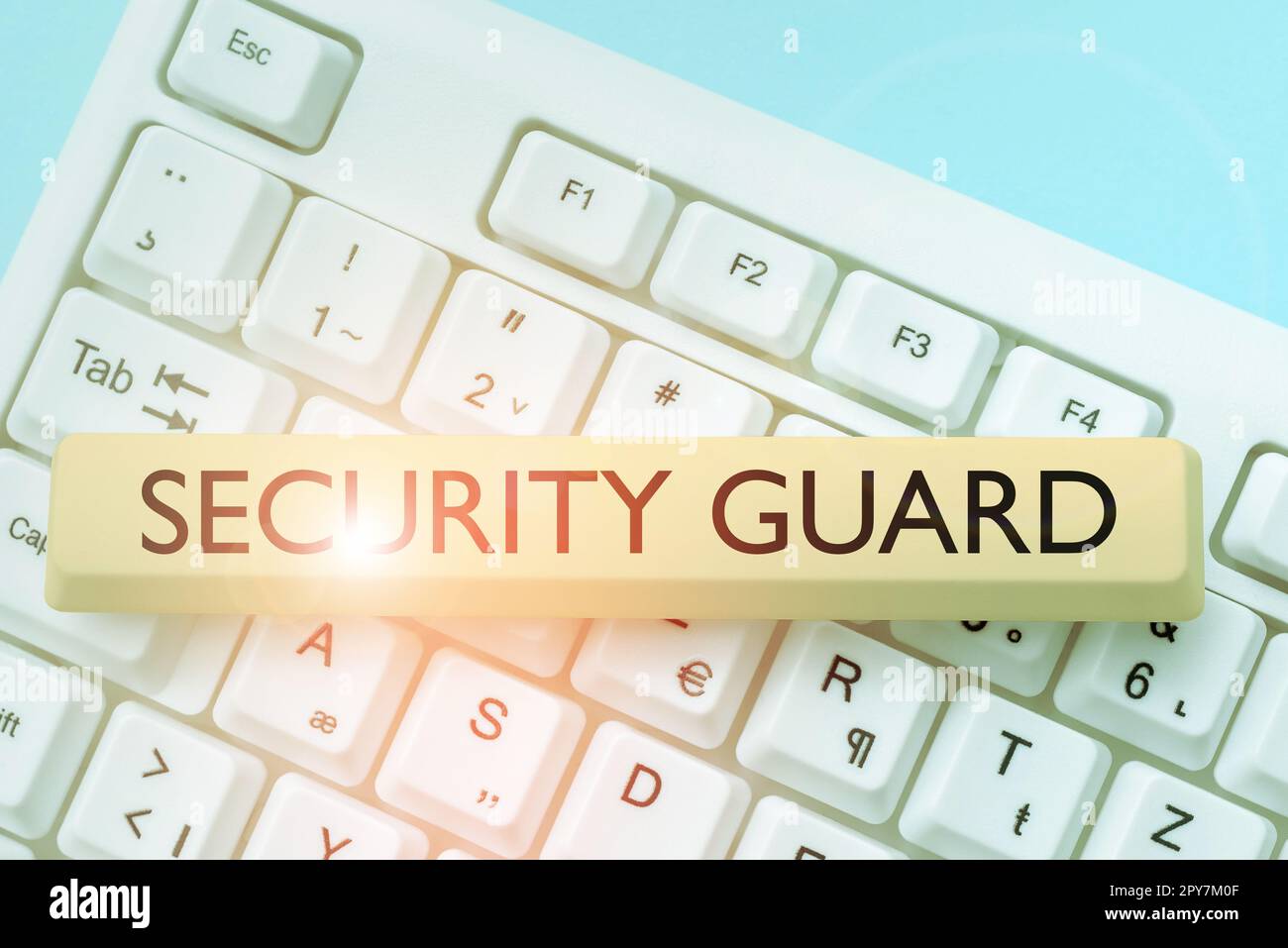 Hand writing sign Security Guard. Word Written on tools used to manage ...