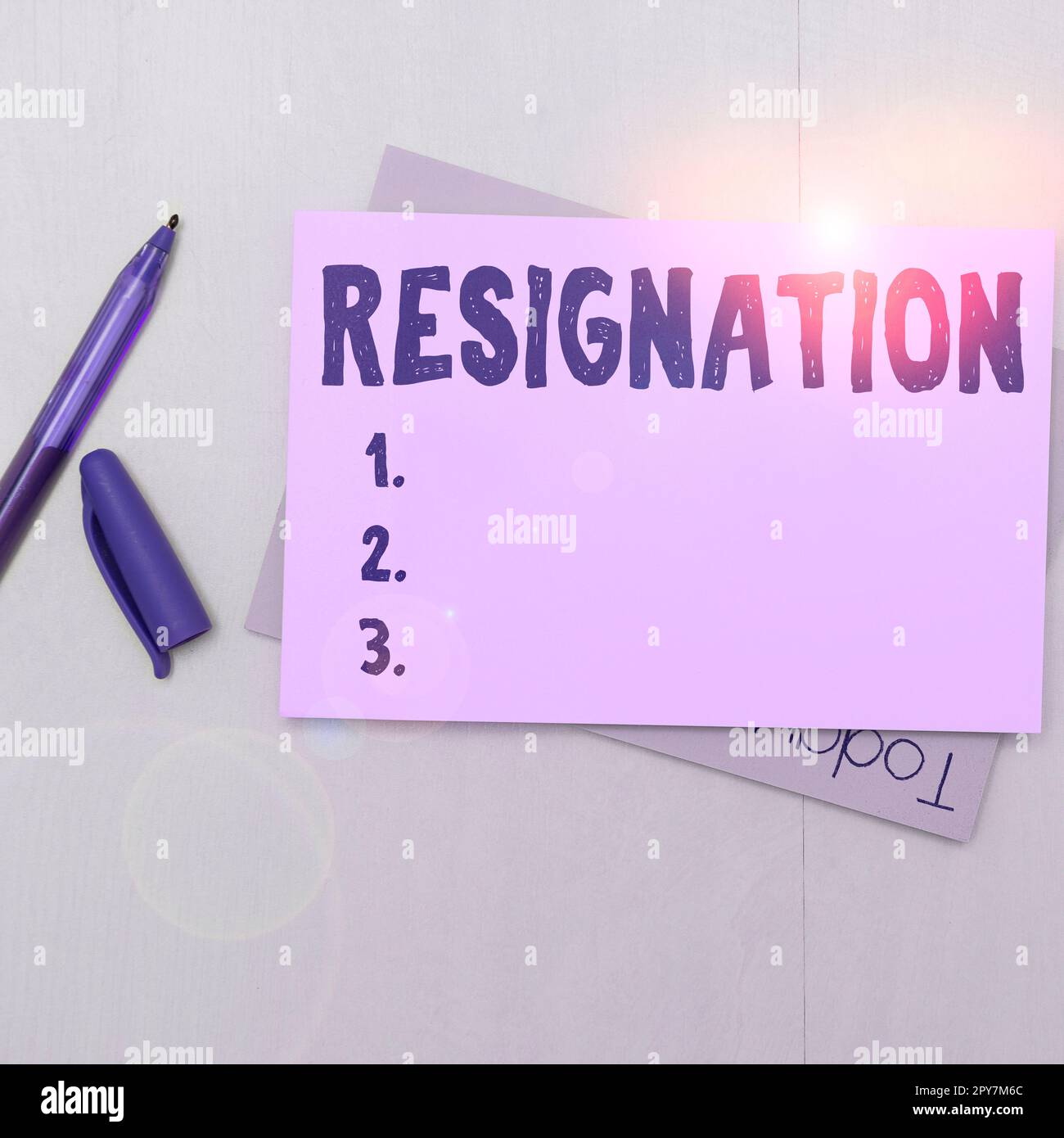 Text caption presenting Resignation. Business concept act of giving up ...